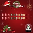24 Pcs Christmas Press on Nails Short Square - ZIFANHU Gold Glitter ...
