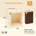 10 Unpainted Wooden Boxes for Crafts, Create with Sanding Sponge (4 In ...