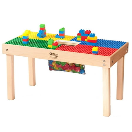 Fun Builder 32x16 In Solid Wood Frame Building Table for Lego Duplo ...