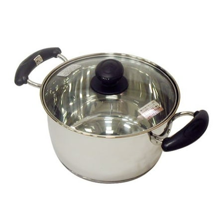 PEARL KINZOKU Double-handed pot 18cm with glass pot lid IH compatible 3 ...