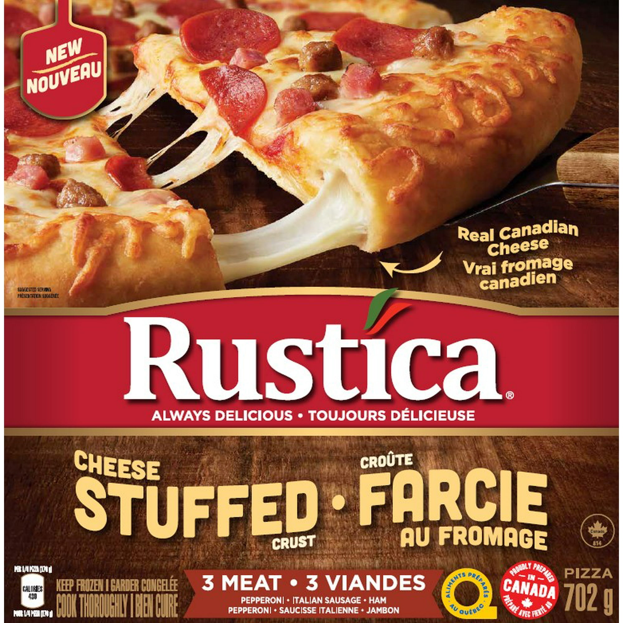 Click here for Rustica Pizza Rst Stufd Crst 3meat 1 Pizza (702g) prices