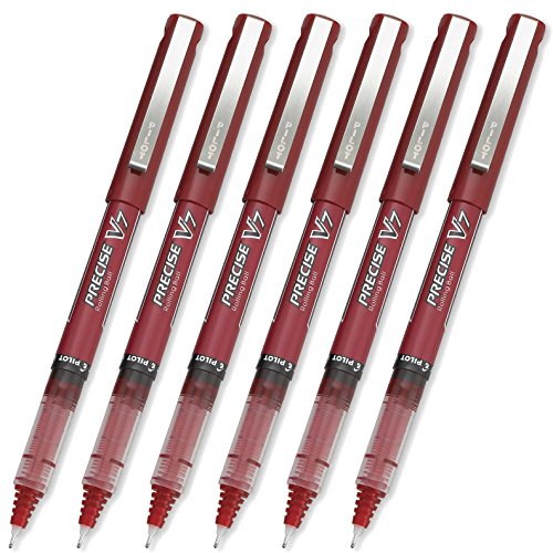Pilot Precise V7 Stick Rolling Ball Pens, Fine Point, Red 6-PACK(35352 ...