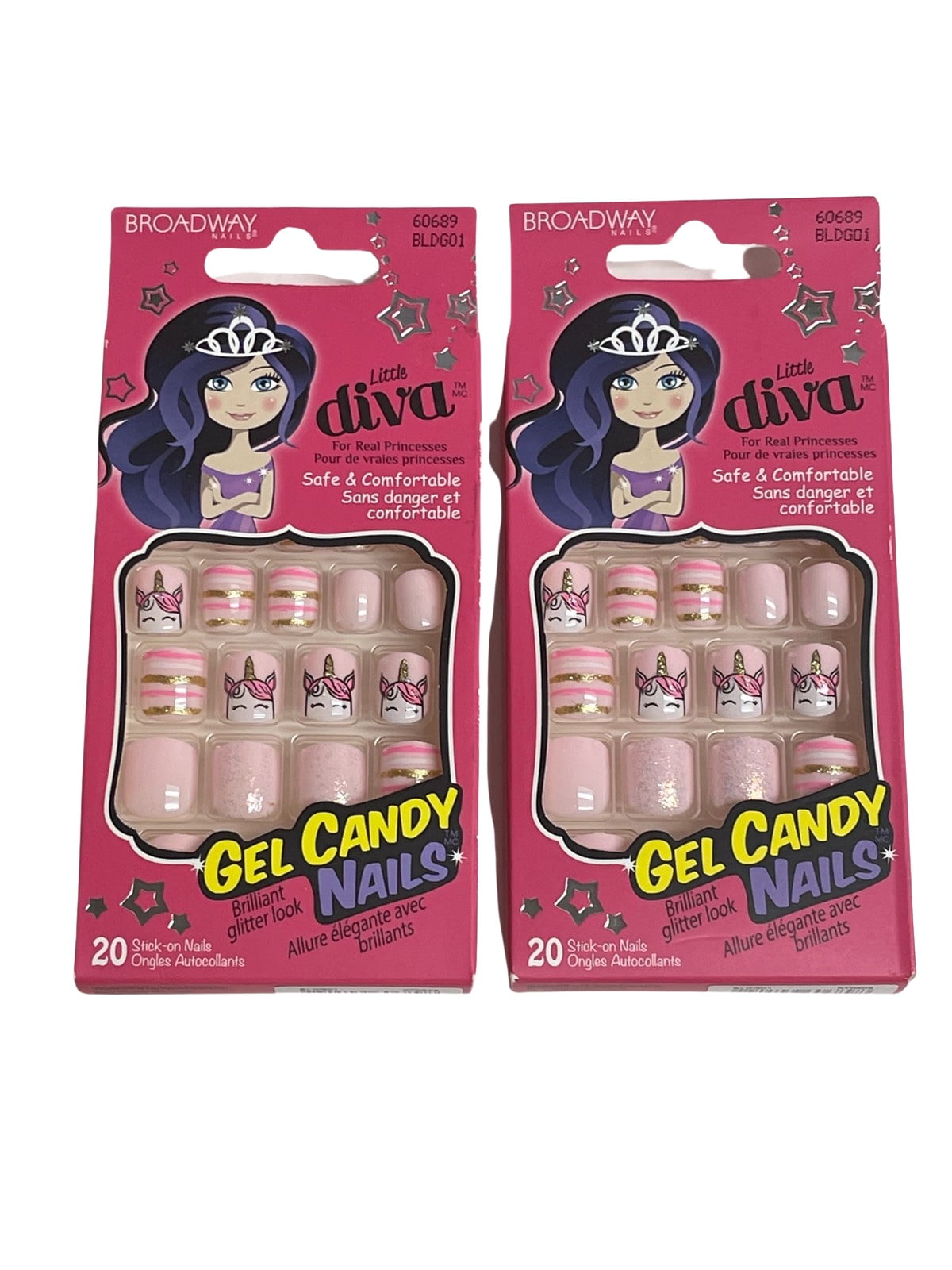 Kiss Broadway Little Diva UNICORN Gel Candy Nails Press on Kids Nails ...