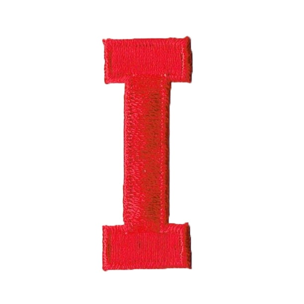 Alphabet Letter - I - Color Red - 2" Block Style - Iron On Embroidered ...
