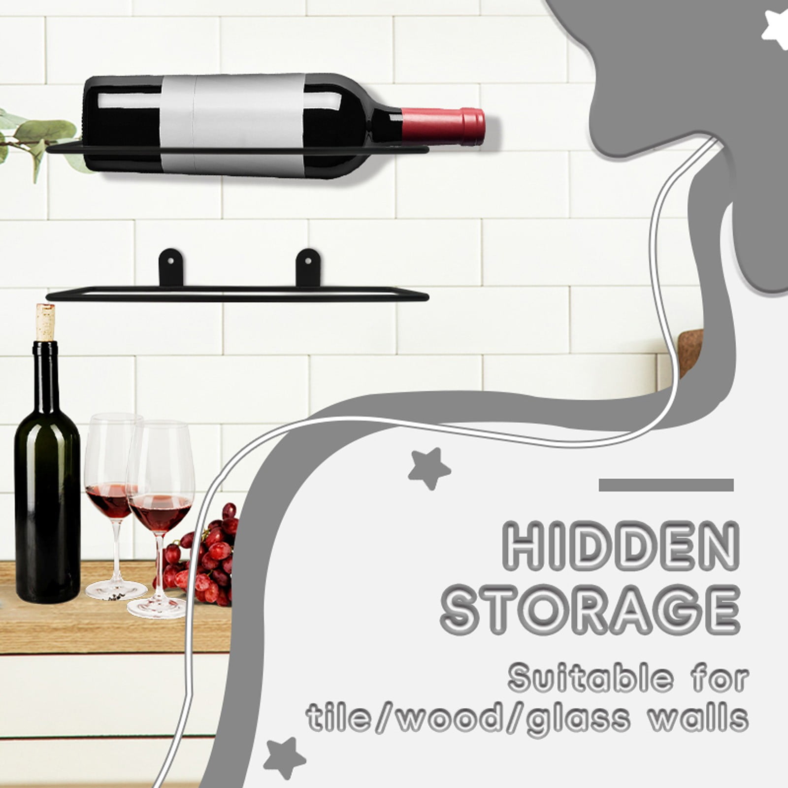 Wall Mounted Wine Rack Independent Wall Mounted Wine Bottle Rack ...
