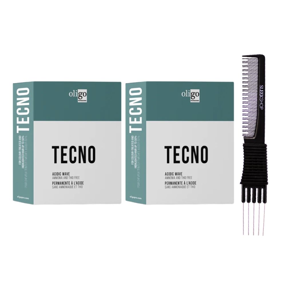 OLIGO Tecno Acidic Wave Kit with SLEEKSHOP Teasing Comb Pack of 2 ...
