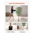 5FT Artificial Ficus Tree with Pot, Tall Faux Ficus Plant Indoor ...