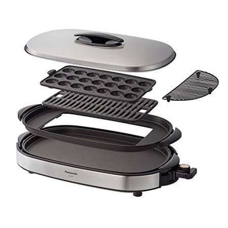Panasonic hot plate 3 type flat + yakiniku + takoyaki silver NF-W300-S ...