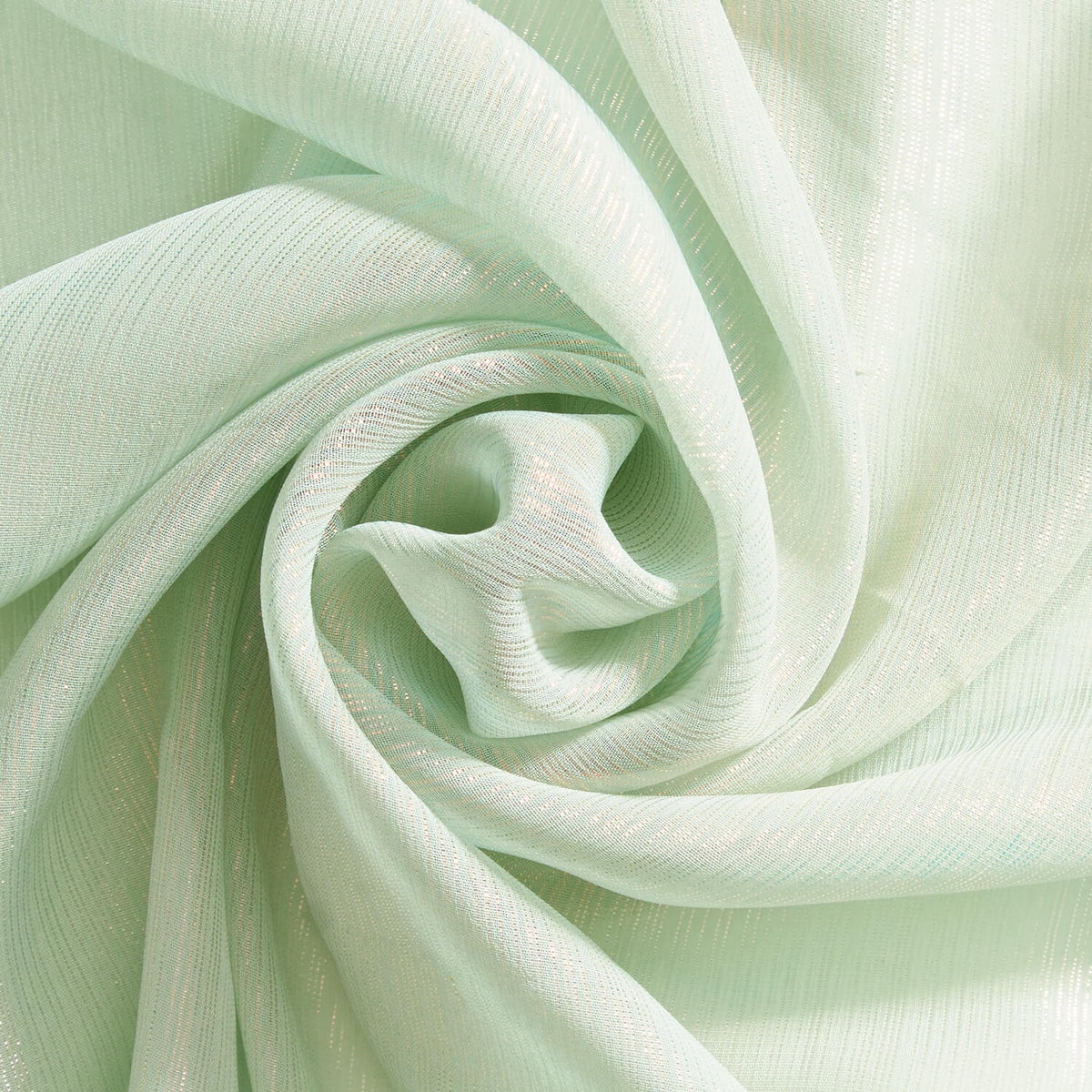 Zari Metallic Chiffon Jacquard Fabric - Aqua Green Sheer Polyester 57/ ...