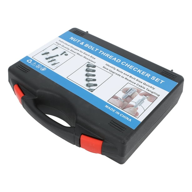 Medidor de tamaño de perno y tuerca, 26 piezas Juego de calibre de rosca de perno y tuerca ...