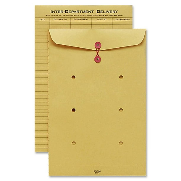 Sparco, SPR01375, String/Button Inter-Department Envelopes, 100 / Box ...