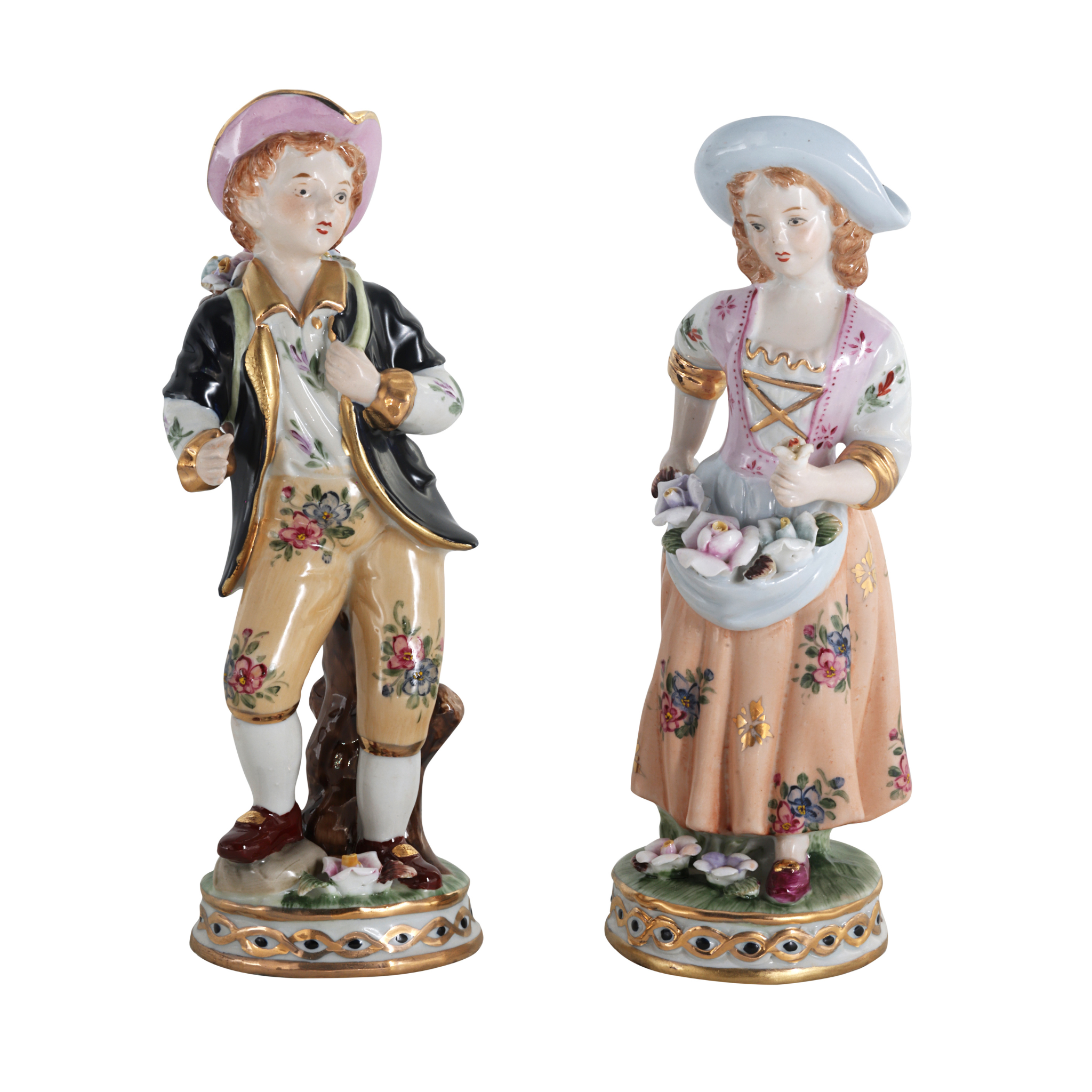 Rococo Style Porcelain Young Girl & Boy Figurine Pair - Walmart.com