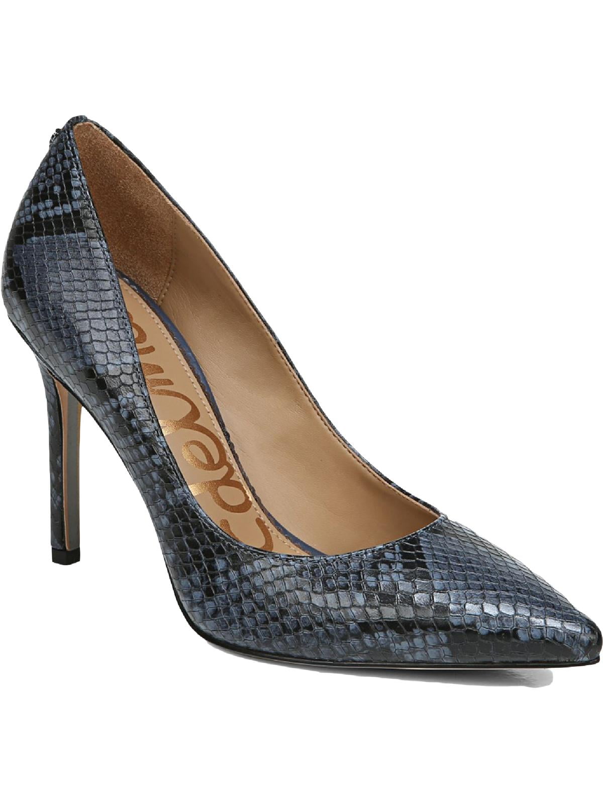 Sam Edelman Womens Hazel Leather Snake Print Pumps Navy 8 Medium (B,M ...