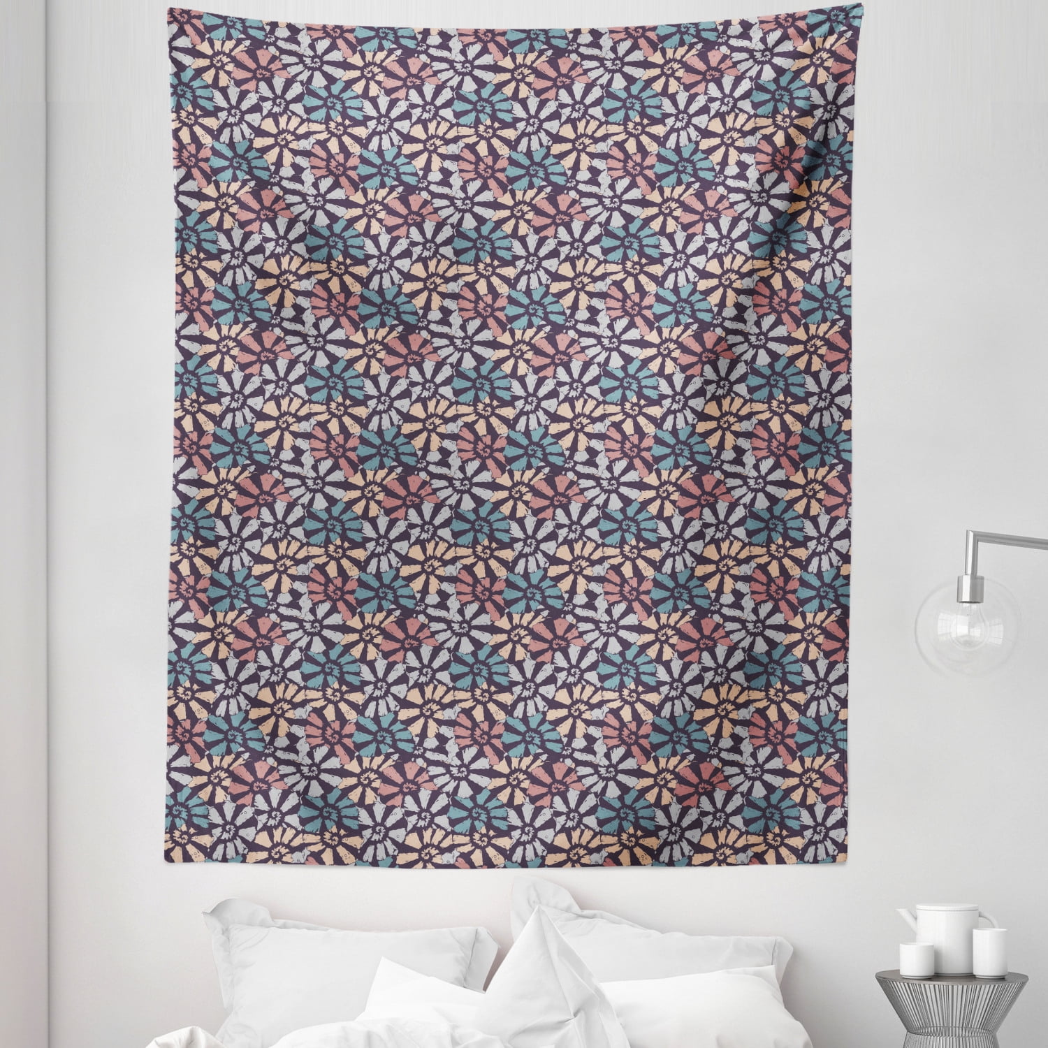 Shells Tapestry, Soft Pastel Colored Print Pattern of Seashells Auger ...