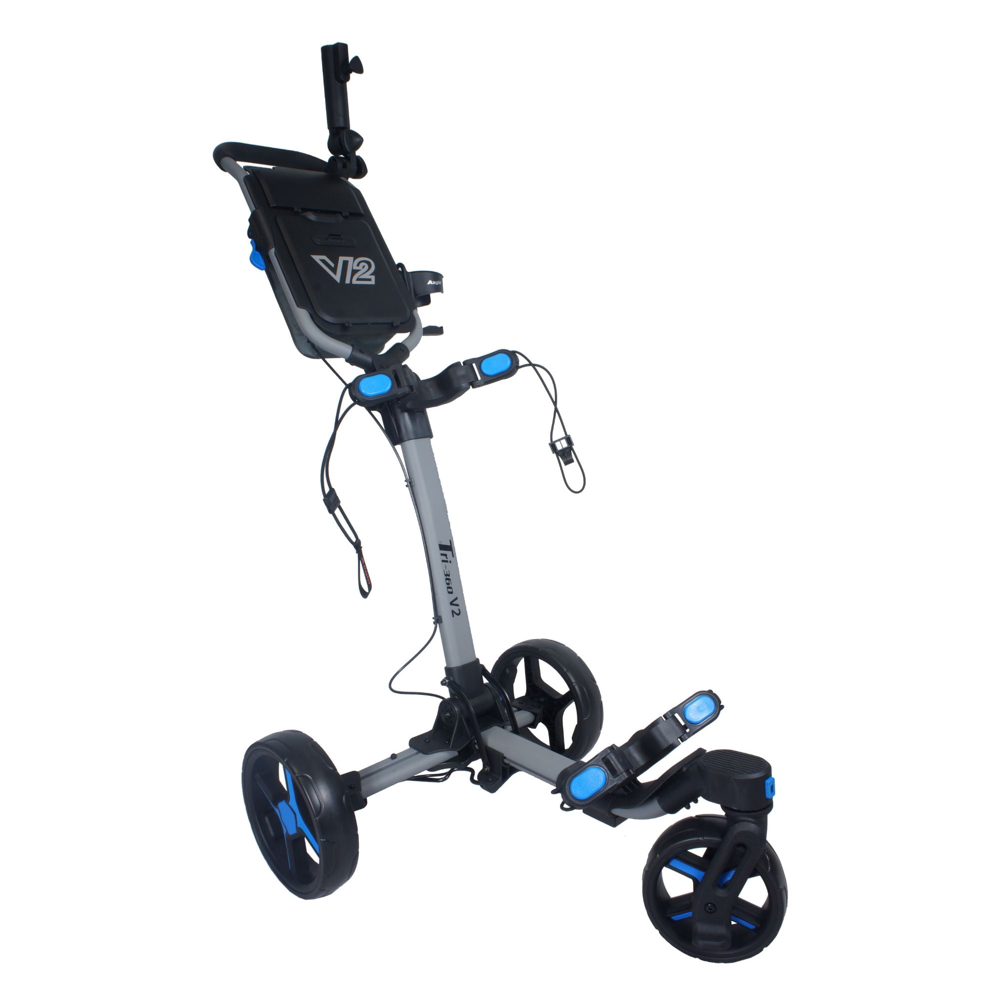 Axglo V2 Golf Push Cart - 3-Wheel - Patented 1-Step Folding System ...