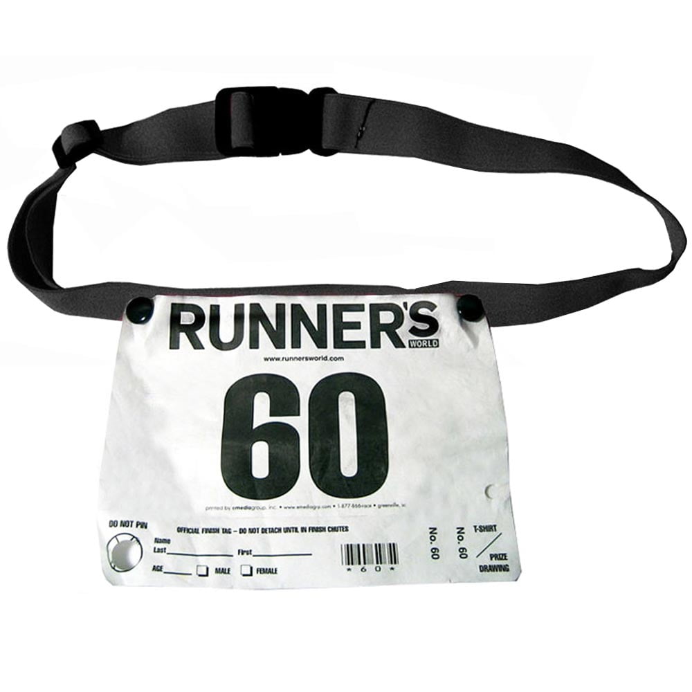 Running Triathlon Marathon Number Belt Waist Adjustable Black Race Men ...