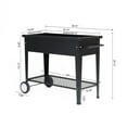 HomeStock Mountain Lodge Black Mobile Metal Raised Garden Bed Planter ...
