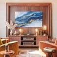 Abstract Marble Texture TV Dust Cover 65 Inch, Waves Gradient Blue Gold ...