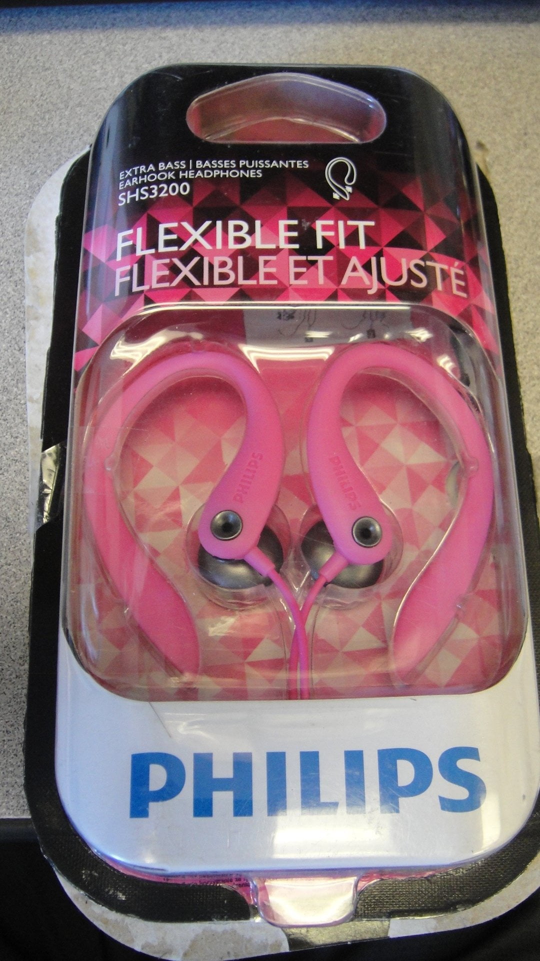 philips shs3200pk/37 flexible earhook headphones, pink - Walmart.com ...