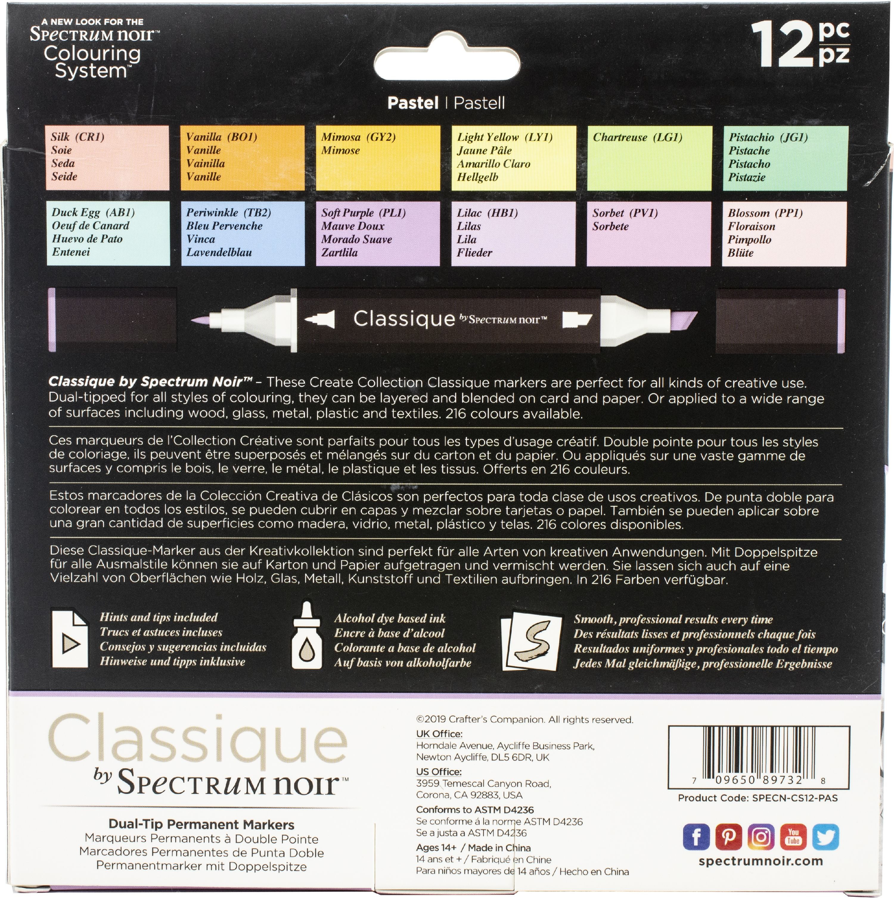 Spectrum Noir Classique Alcohol Markers 12/Pkg-Pastel - Walmart.com