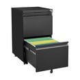Yesfashion Mobile File Cabinet with 2 Drawers Rolling Filing Cabinet ...
