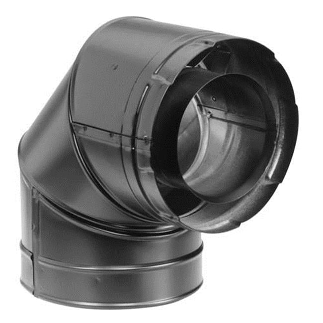 Dura-Vent 46DVA-E90B 4'' x 6-5/8'' DirectVent Pro 90 Degree Black Elbow ...