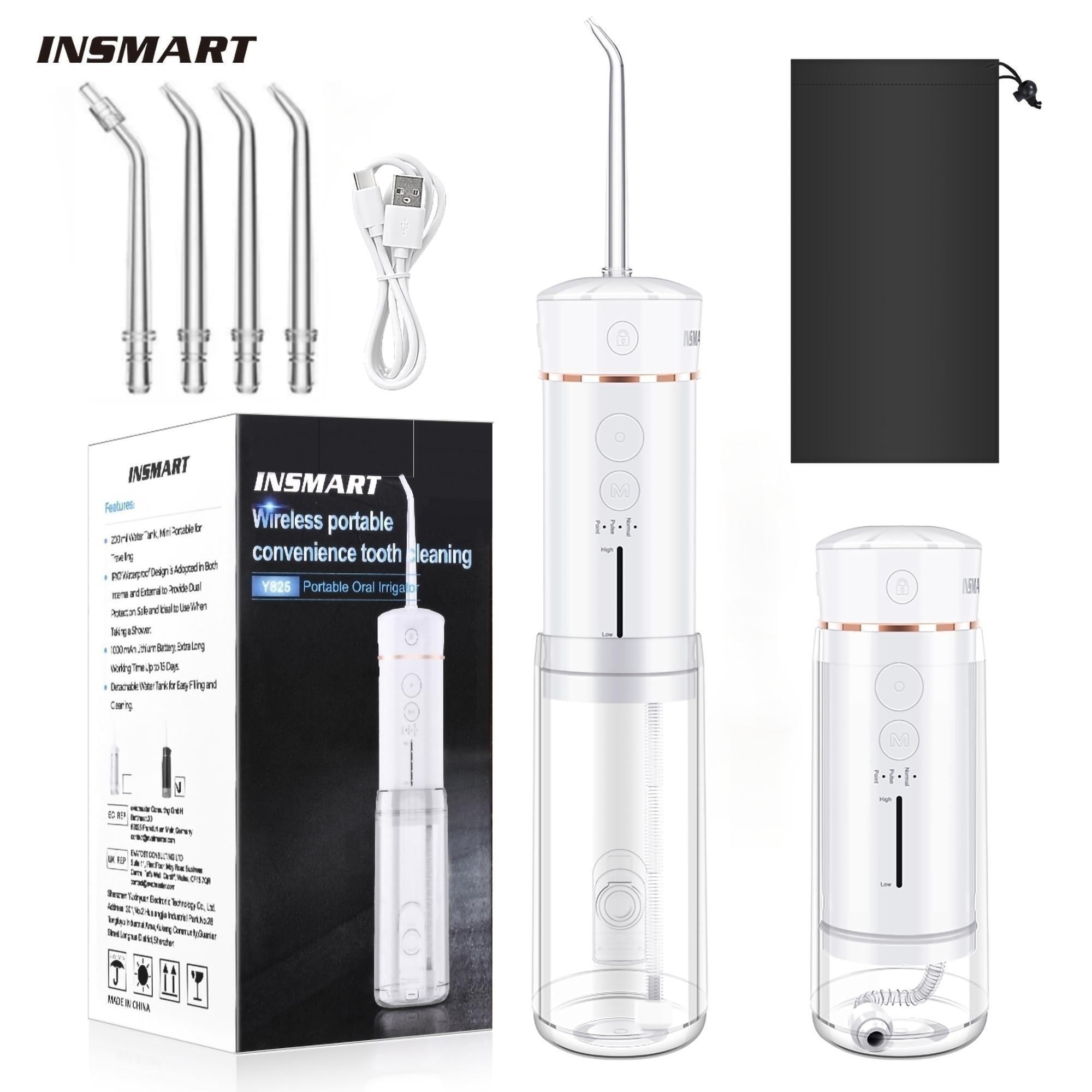 INSMART Cordless Water Flosser, Portable Water Pick for Teeth Cleaning ...