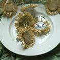 Woven Sunflower Napkin Rings Set of 6, Handmade Faux Daisy Napkin Ring ...