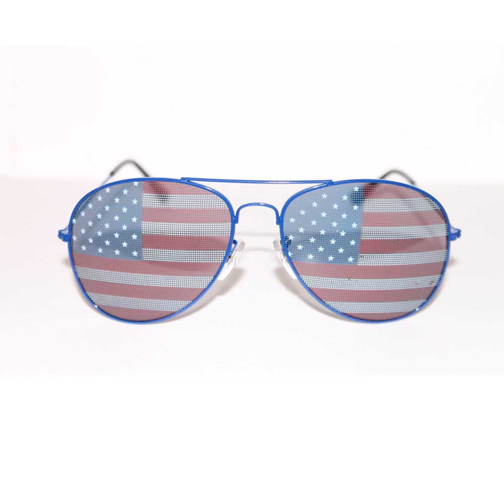 American Flag Sunglasses With Blue Frames USA July 4th Independence Day ...