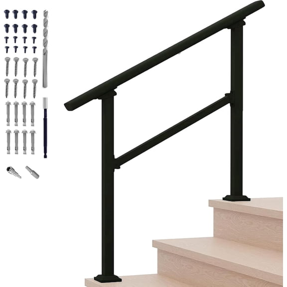 Winado Solid wood & Steel Handrails for Outdoor Steps - Exterior Hand ...