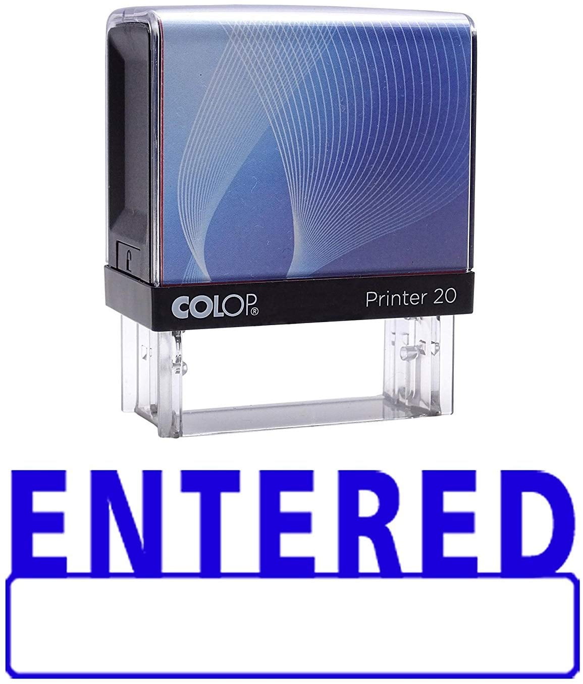 ENTERED Self Inking Rubber Stamp Blue Ink Office Stamp Custom Colop ...