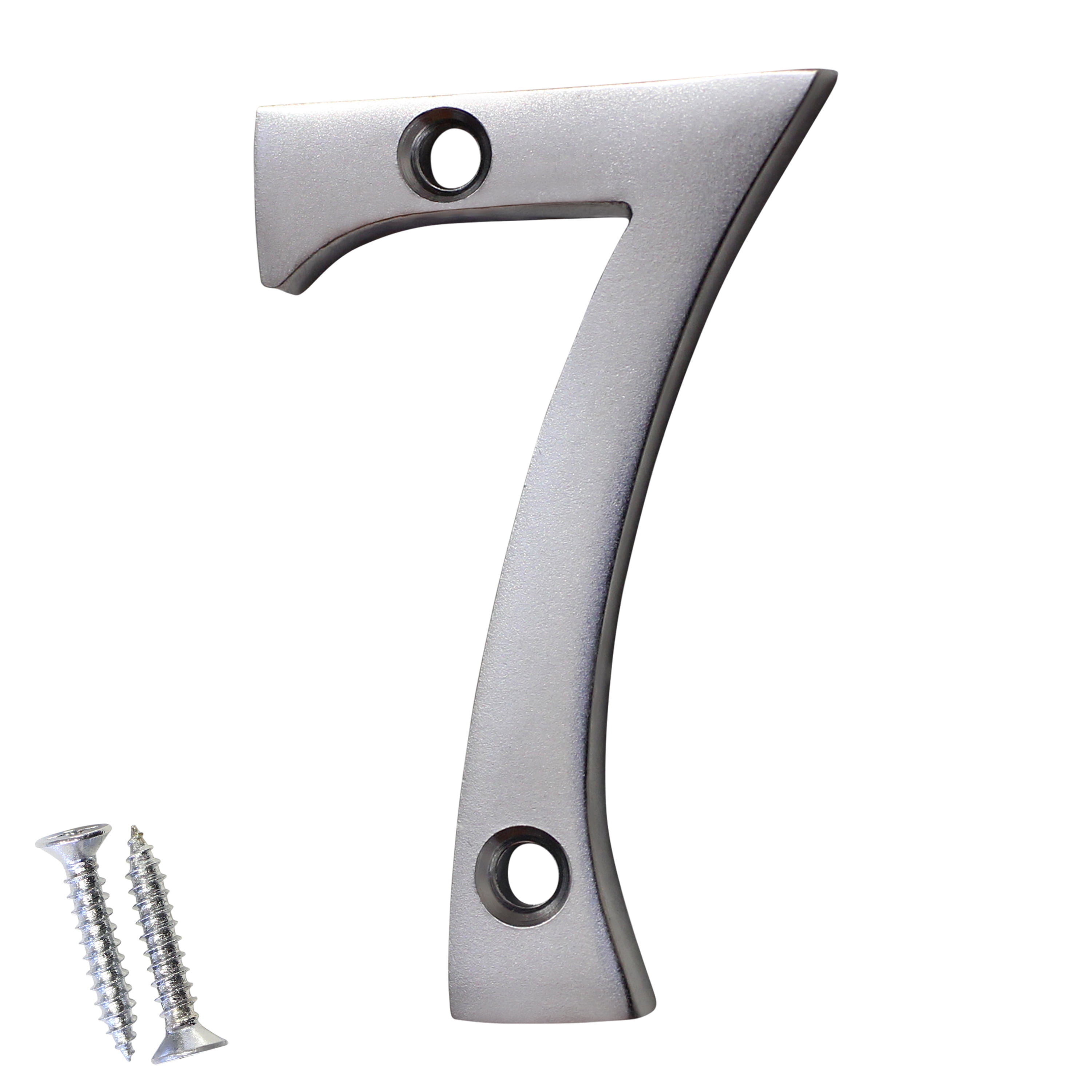 RCH Hardware NO-BR235-50 Brass House Number, 2 Inch, Satin Chrome ...