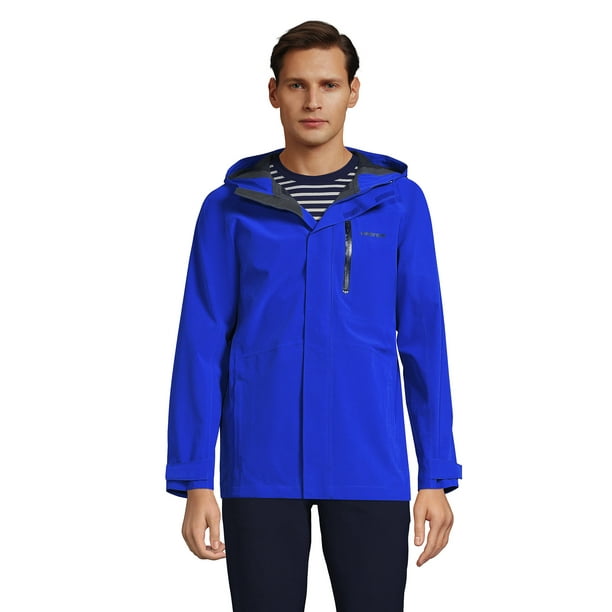 Lands' End Men's Waterproof Hooded Packable Rain Jacket - Walmart.com