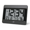 "LFF Atomic Digital Wall Clock, Large Display, Indoor Outdoor Temperature and Date, 8.66"" Black ...
