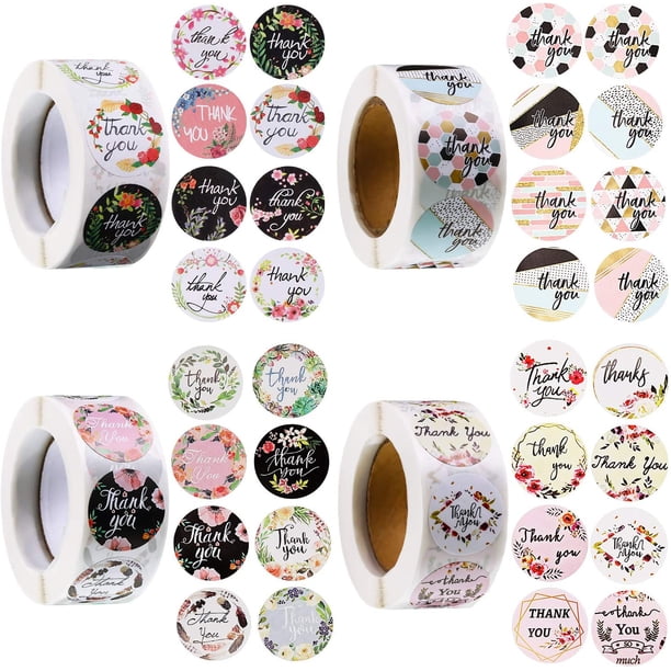 2000 Pieces Thank You Roll Stickers 32 Designs Self-Adhesive Thank You ...