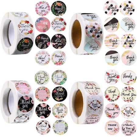 2000 Pieces Thank You Roll Stickers 32 Designs Self-Adhesive Thank You ...