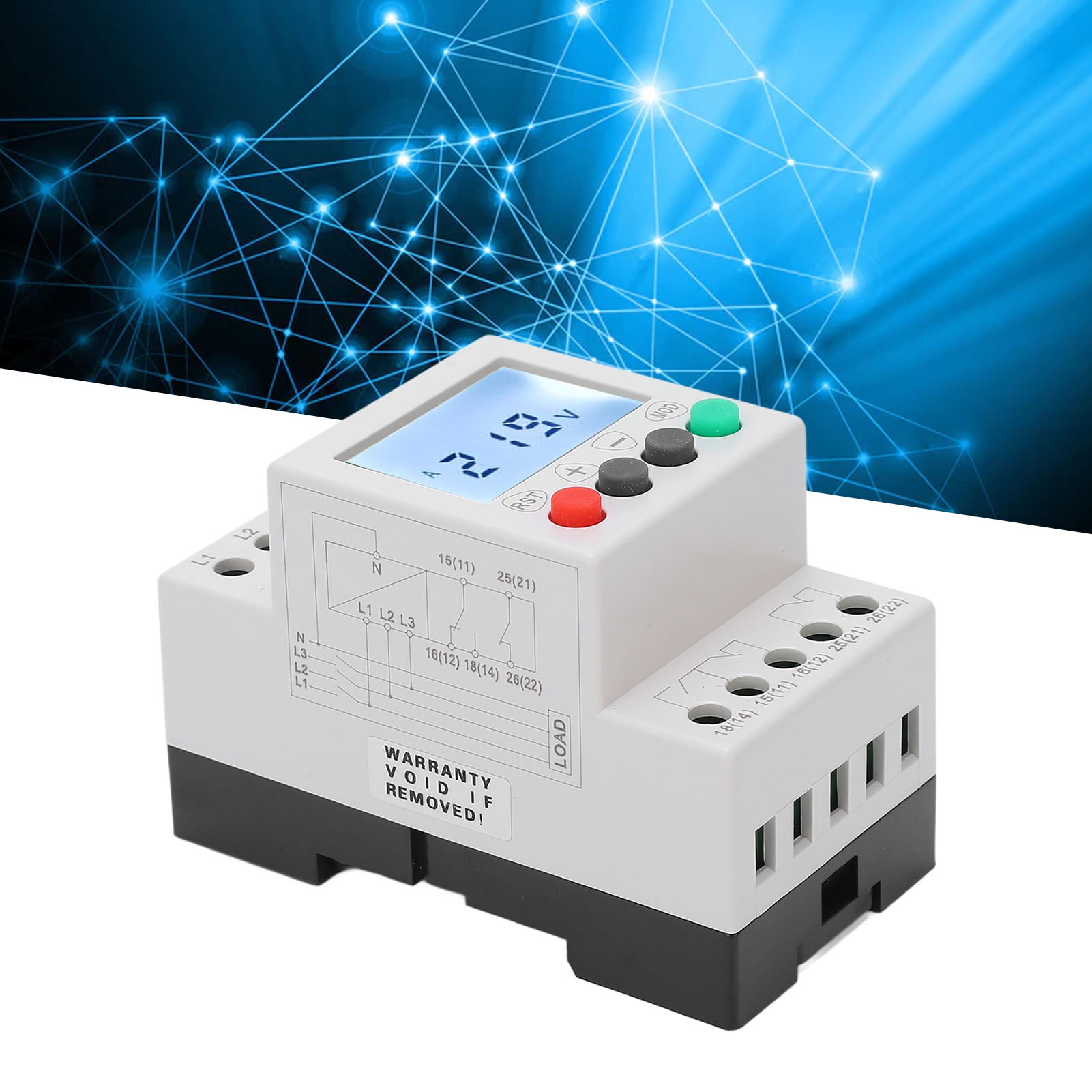 Undervoltage Relay, LCD Screen 115-277VAC Voltage Monitoring Relay ...