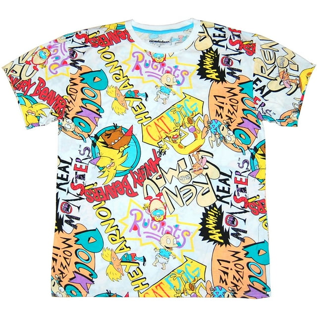 Nickelodeon Nicktoons 90's All Over Print T-Shirt - Walmart.com