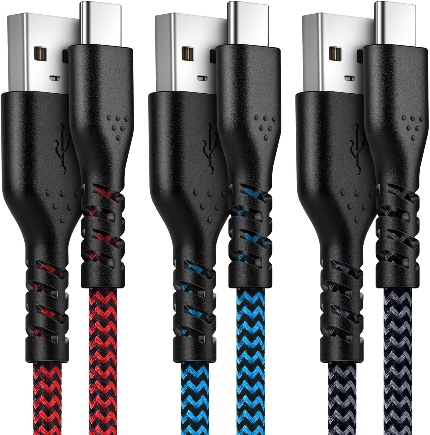 USB Type C Cable, Canjoy 3Pack 6ft USB C Cable Nylon Braided USB A to ...