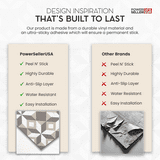 PowerSellerUSA Self-Stick Vinyl Modern Geometric Floor Tiles Ultra ...