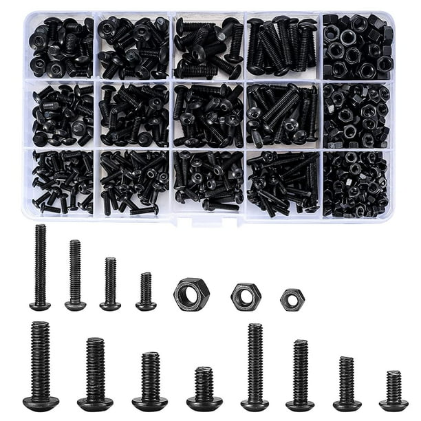 500 piezas de tornillos, pernos y tuercas, tornillos de cabeza hueca hexagonal M3/M4/M5 ...
