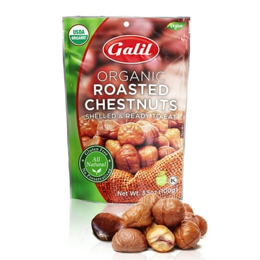 Galil Organic Roasted Chestnuts - 3.5 Oz Bags (Pack Of 6) - Shelled ...