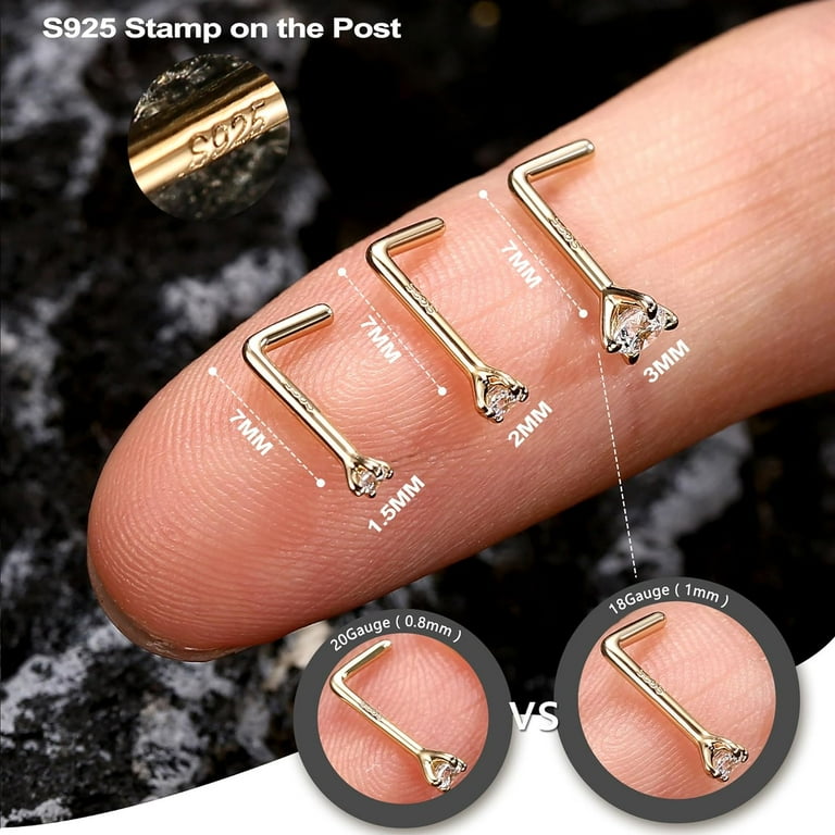 14k gold l shaped nose rings store
