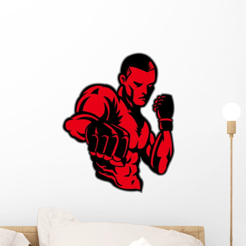 Mma Fighter Wall Mural Decal by Wallmonkeys Vinyl Peel and Stick ...