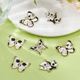 24Pcs 4 Styles Theme Alloy Enamel Pendants Golden Butterfly with Charm ...