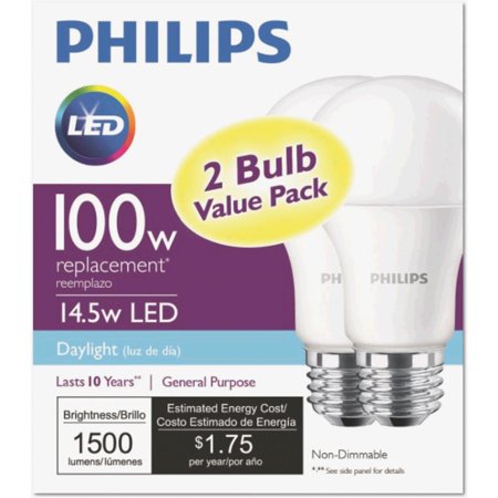 Philips LED 14W (100 Watt Equivalent) Daylight Standard A19 Light Bulb ...