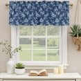 2 Pack Rose Leaves Valance for Window Rustic Vintage Floral Flower Navy ...