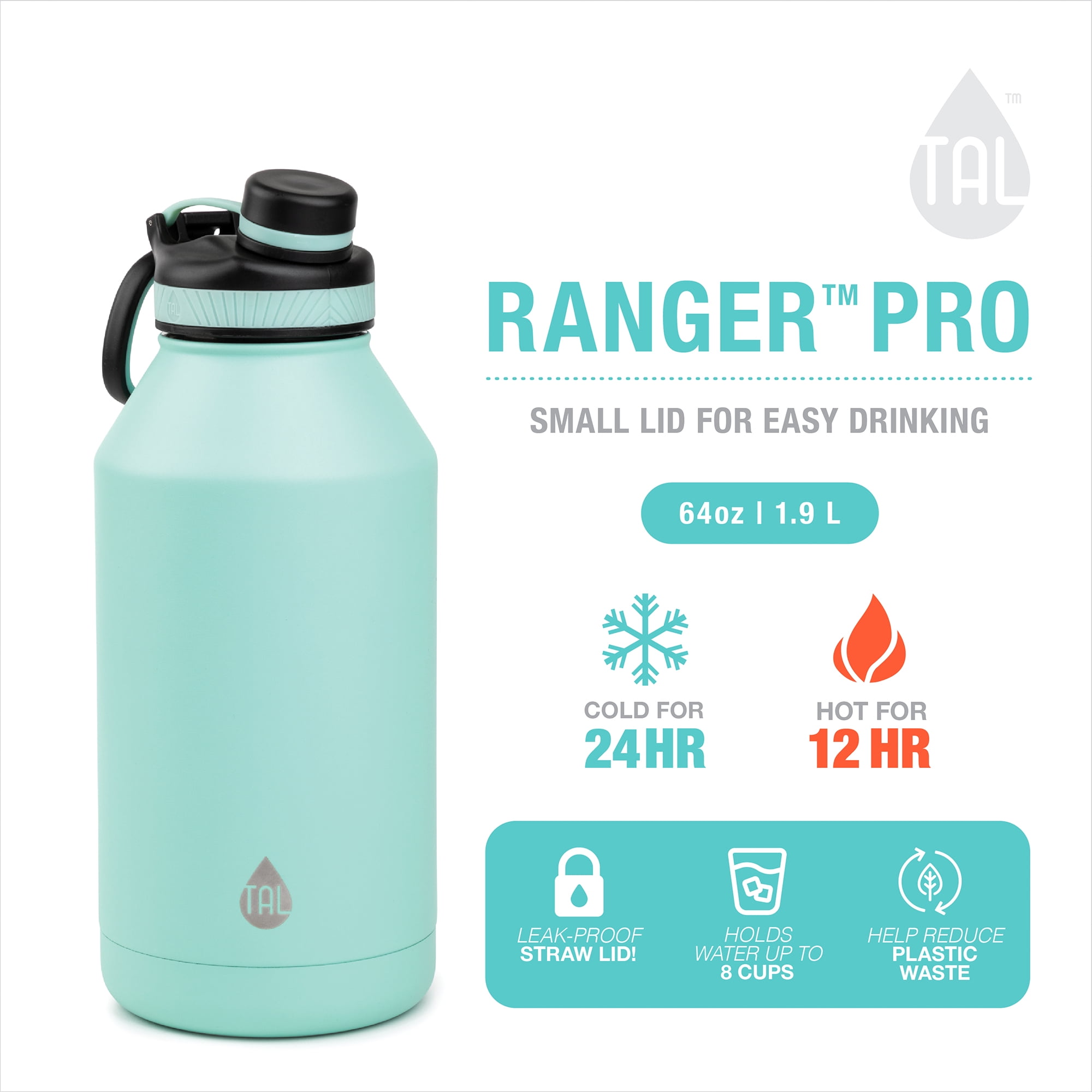 TAL Stainless Steel Ranger Water Bottle 64oz, Mint | atelier-yuwa.ciao.jp