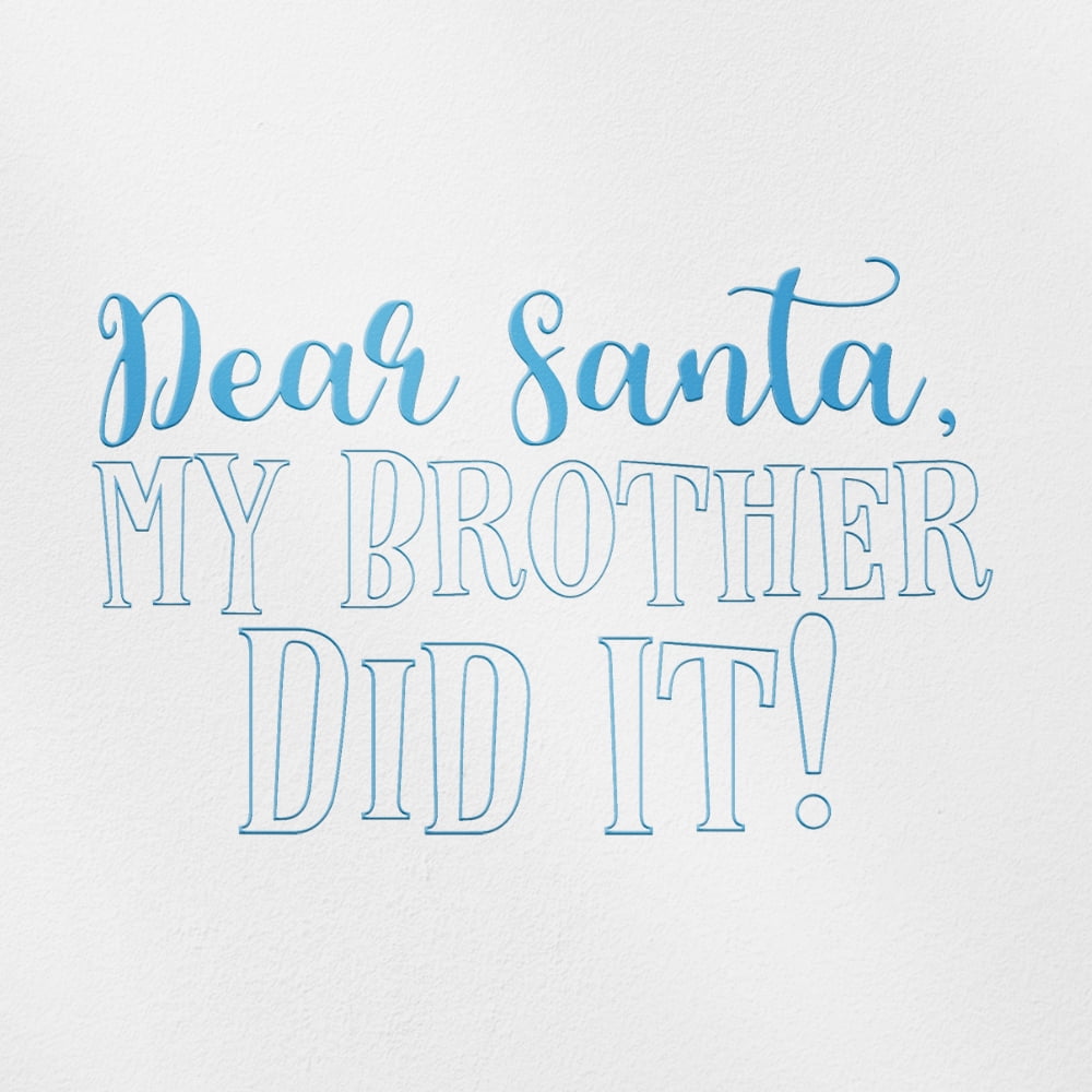 Transparent Decal Stickers Of Dear Santa, My Brother Did It (Azure Blue ...