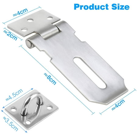Stainless Steel Thick Door Latch Hasp Lock Padlock Clasp with Screws ...